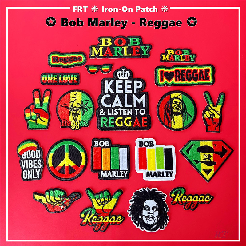 ☸ Bob Marley - I Love Reggae Iron-on Patch ☸ 1Pc DIY Sew on Iron on ...