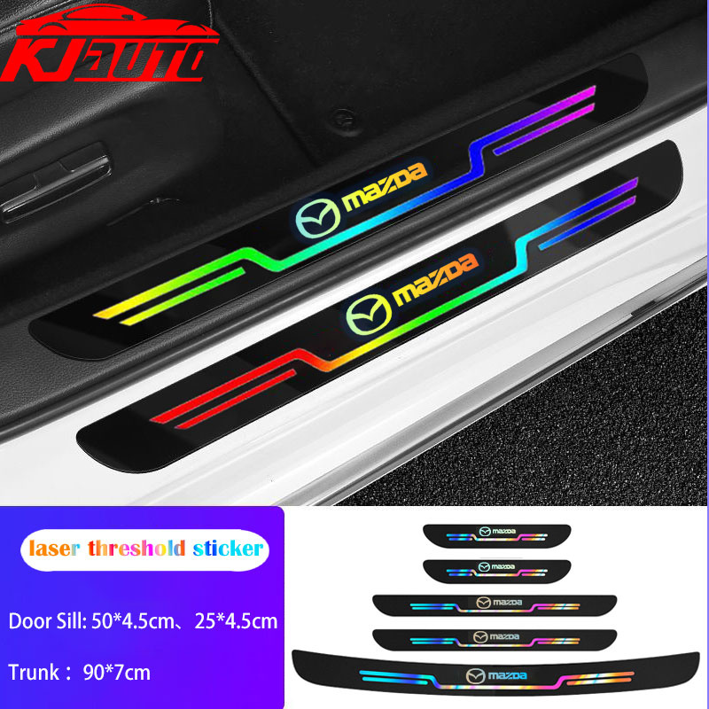 New Mazda Laser Car Threshold Protection Sticker Colorful Reflective ...