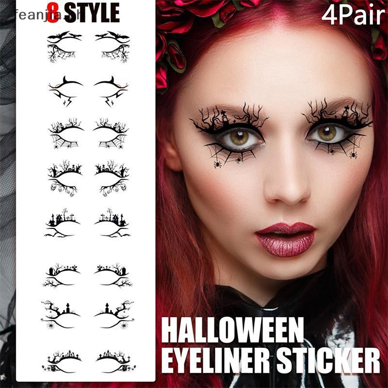 Shopee 4 Pairs/Bag Halloween Party Make Up Eyeliner Sticker Face ...