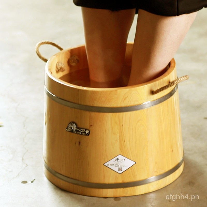 Cedar Foot Soak Tub Wooden25CM High Foam Foot Bath Wooden Tub Home Foot ...
