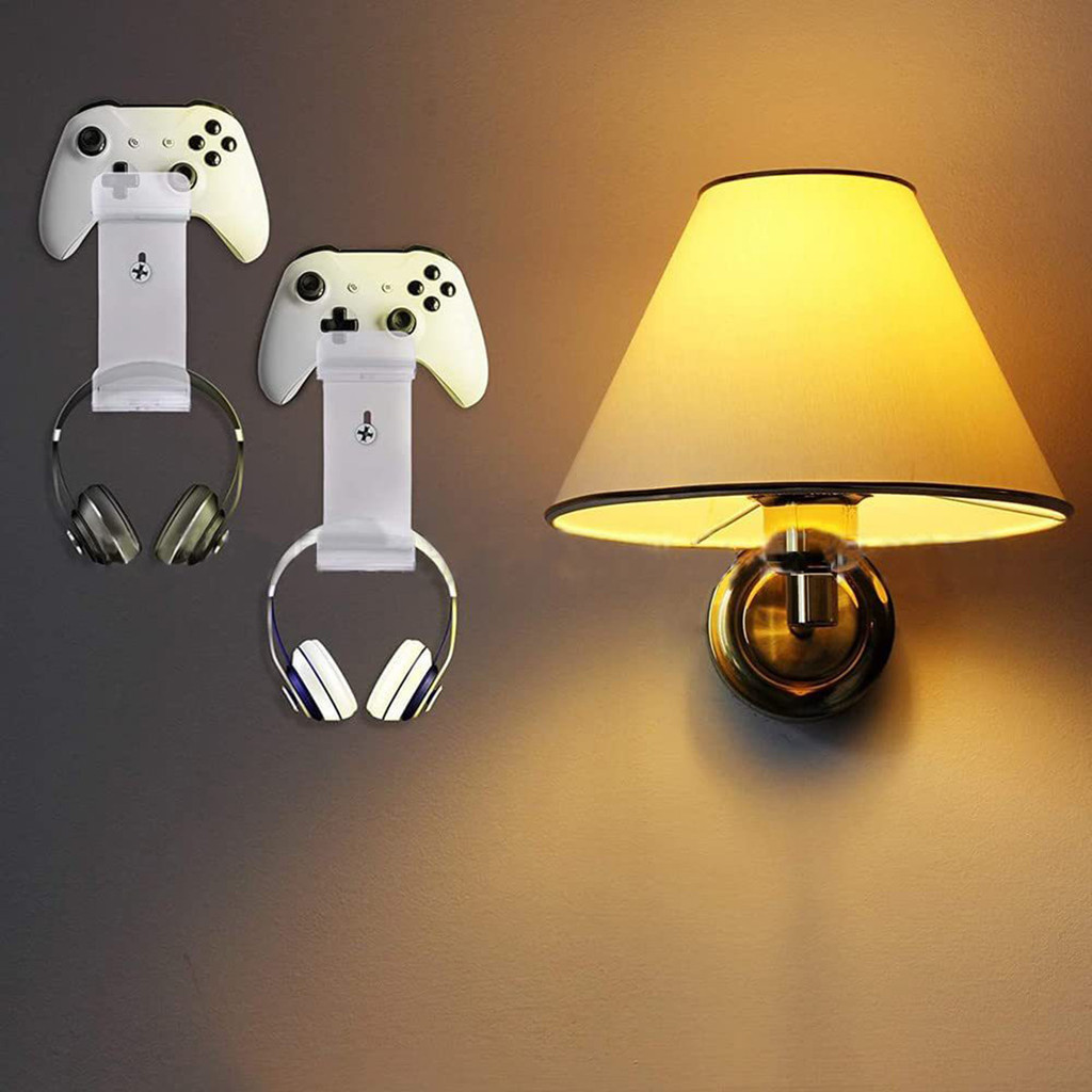 Wall-mounted Game Controller Stand Space-saving Headphone Hanger Holder ...