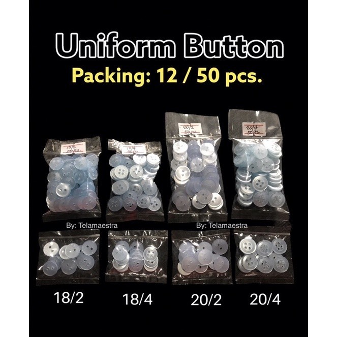 Polo Buttons / Blouse Buttons / Uniform Transparent Buttons (per pack ...