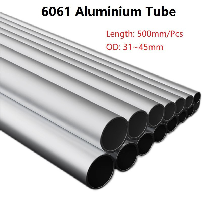 *6061 Aluminum Alloy Hollow Round Pipe Aluminium Tube Length 500mm OD ...