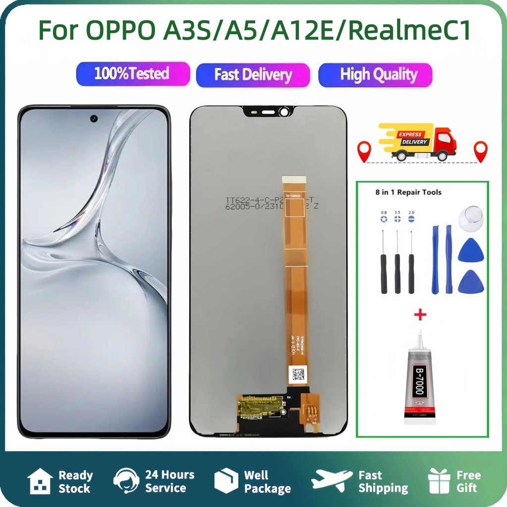 LCD For OPPO /A3S/A5 /A12E /RealmeC1/ A5-2020 Digital Touch Screen ...