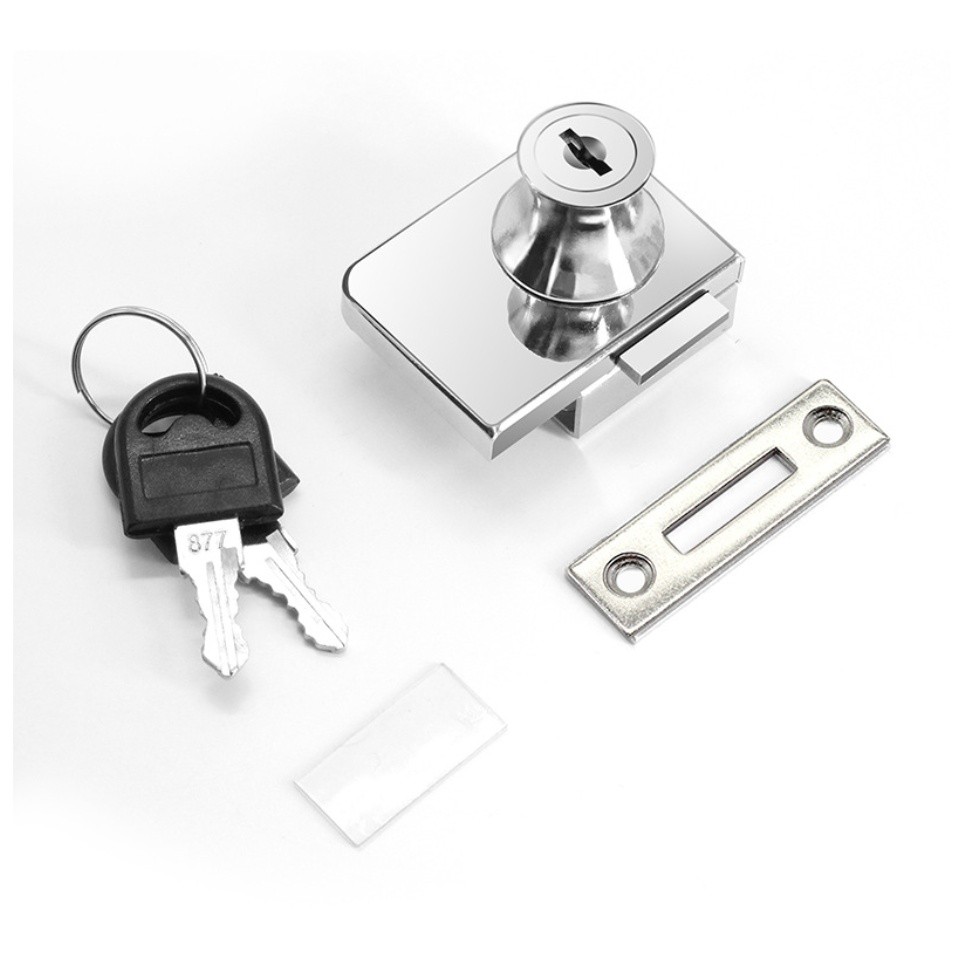 Double Door Glass Lock Showcase Cabinet Push Sliding Locks Furniture ...