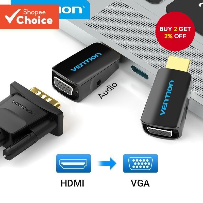 [Shopee Choice] Vention HDMI to VGA Adapter with Audio Gold-Plated ...
