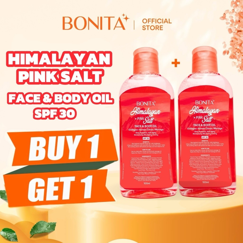 Bonita Himalayan Pink Salt Face and Body Oil with SPF 30, Korean Citron ...