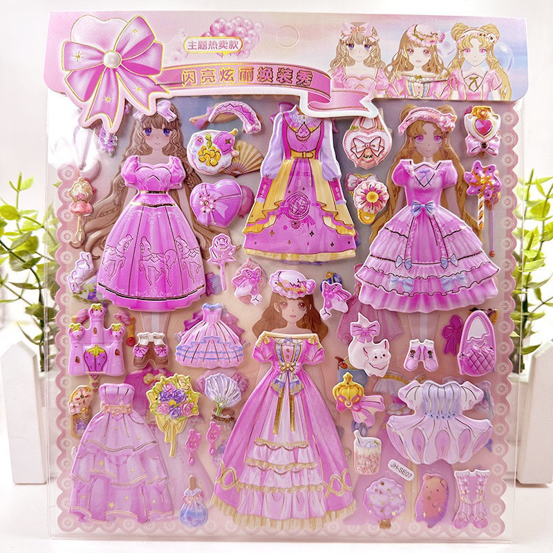 Recommended#Children's Princess Dress-Up Stickers, Dress-Up Clothes for ...