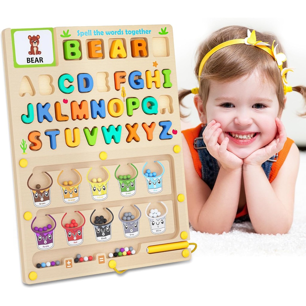 3-in-1 Double-Sided Montessori Toy - Magnetic Color & Number Maze ...