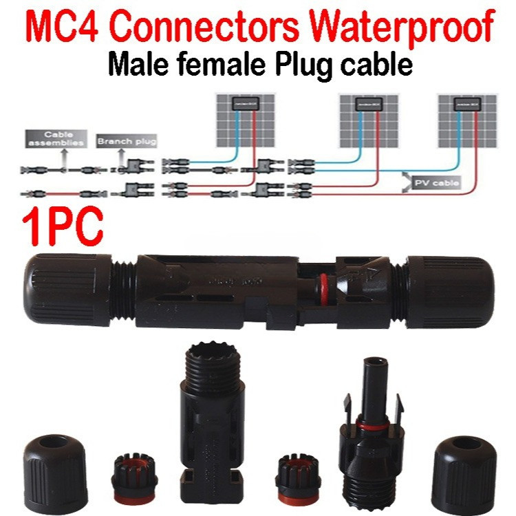 1pc MC4 Connectors Waterproof Male Female Plug Cable Terminals for ...