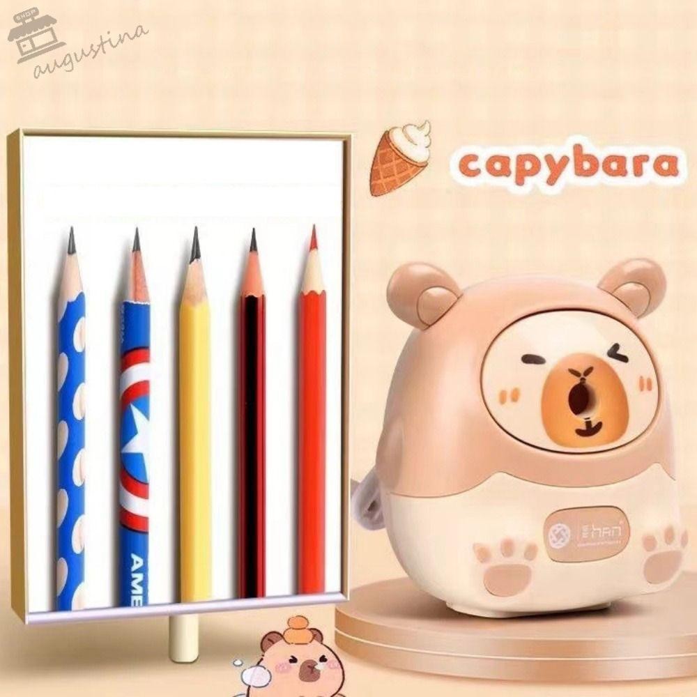 AUGUSTINA Capybara Pencil Sharpener, Hand Crank Cartoon Manual Pencil Sharpening Tool ...