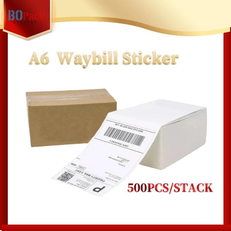 500pcs/stack A6 waybill sticker Thermal Adhesive Sticker Label Paper ...