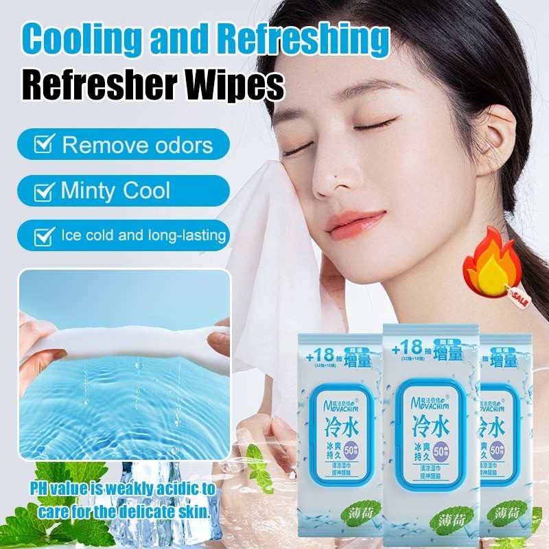 Summer Ice Cold Mint Cooling Cooling Wipes Sports Antiperspirant ...