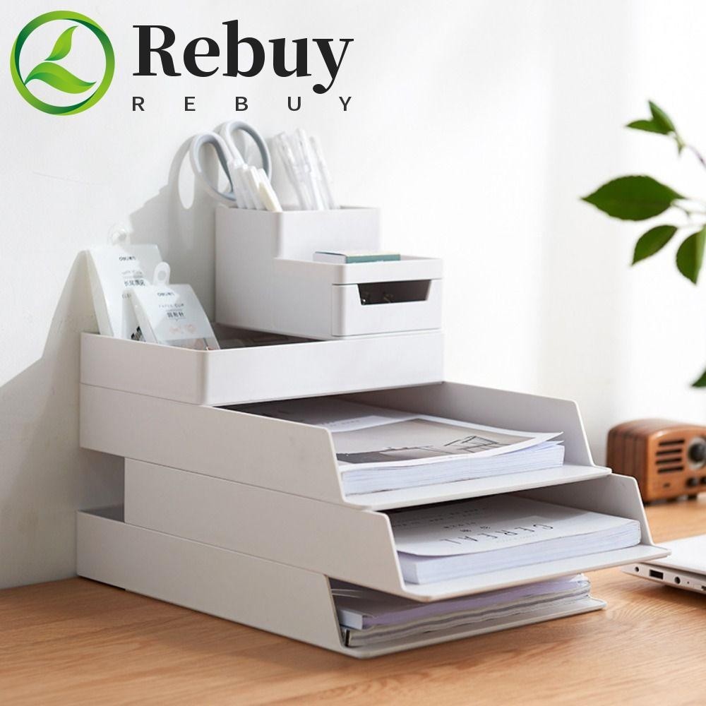 REBUY A4 File Storage Tray, Desktop Organizer File Organizer Stackable ...
