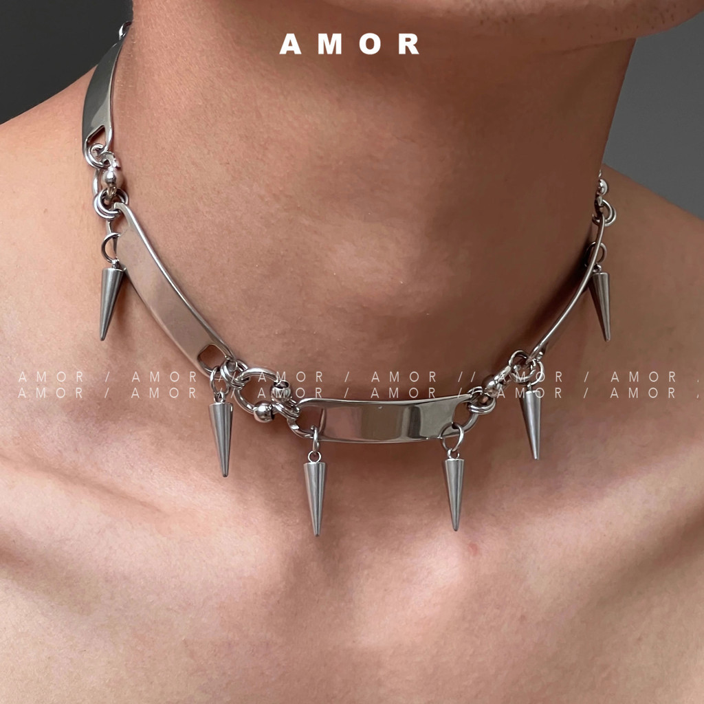 Punk metal rivet neckband with niche design, high-end Y2K spicy girl ...