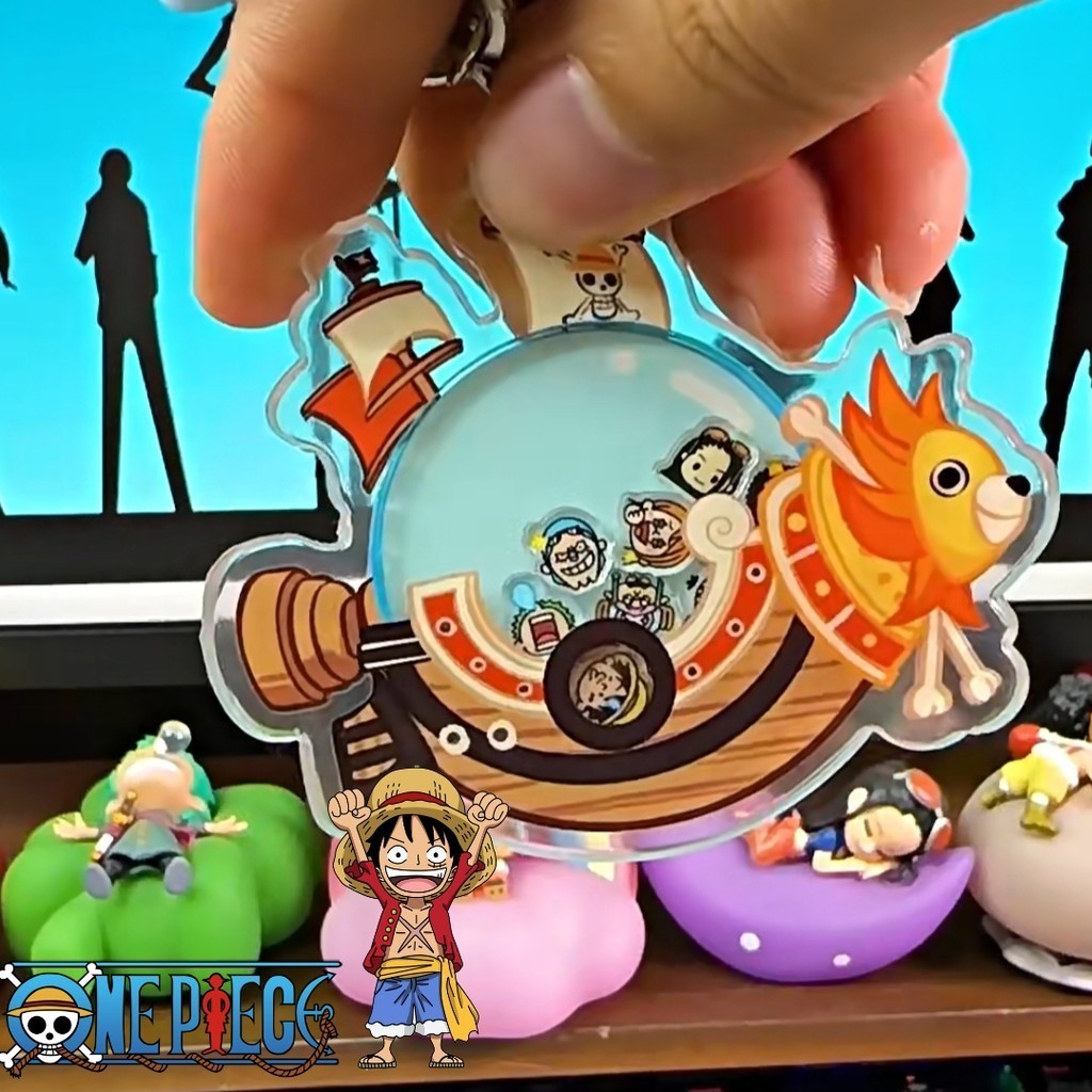 Shaking One Piece Keychain Creative Luffy Sunshine Ship Acrylic ...