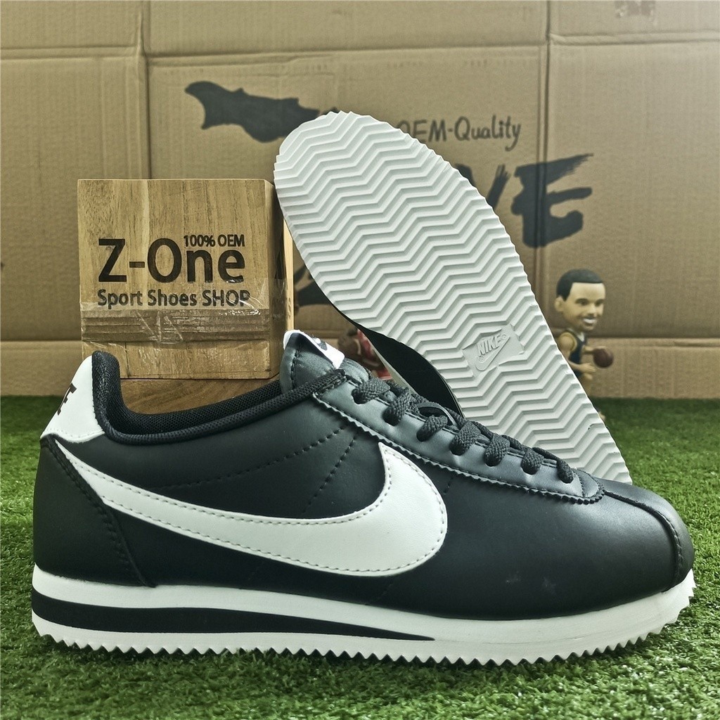NK Classic Cortez NYLON PREM Running Shoes For Women Men Black/White ...