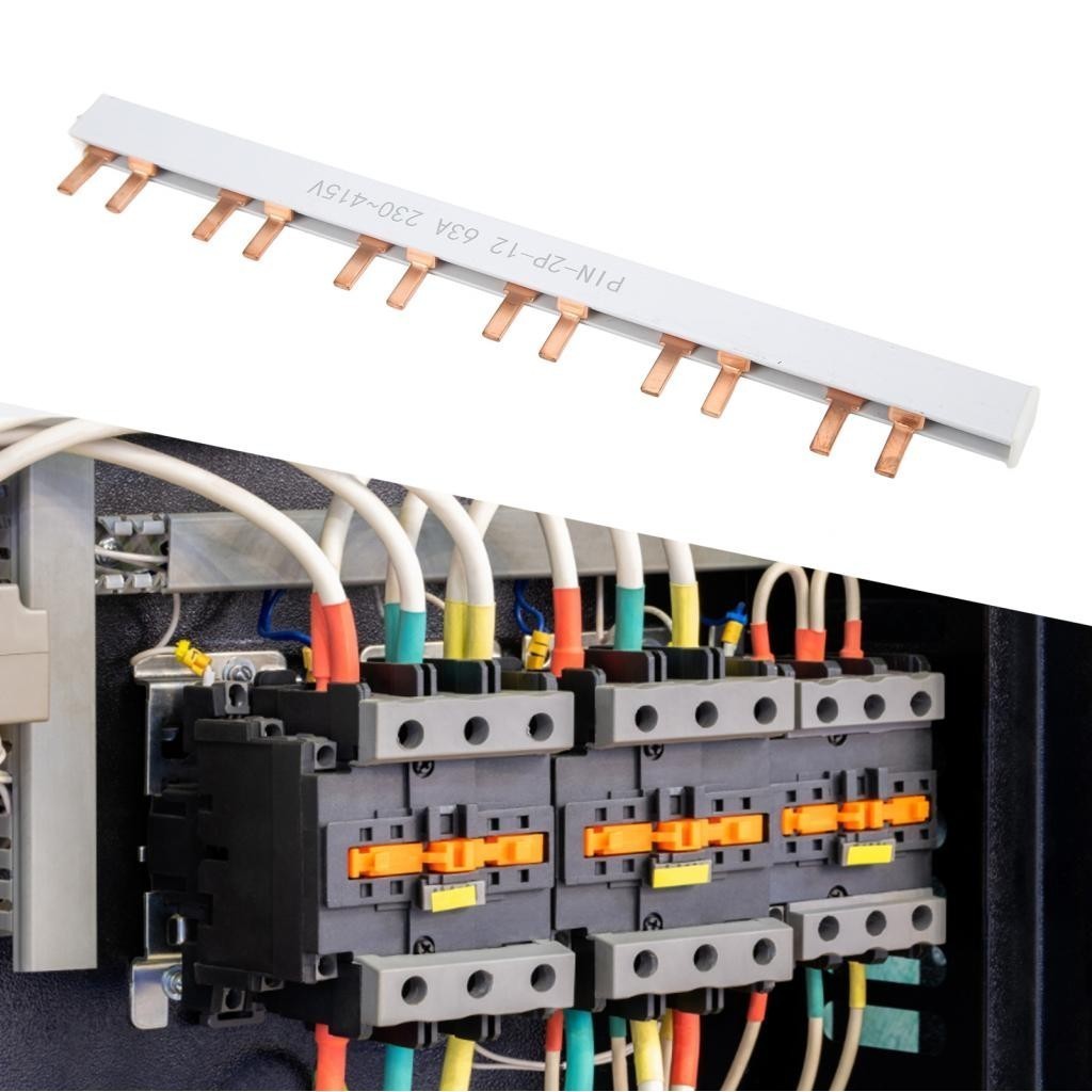 Iuxishop Pin Type Copper Busbar Distribution Box Bus Bar 2P 12 Way Good ...