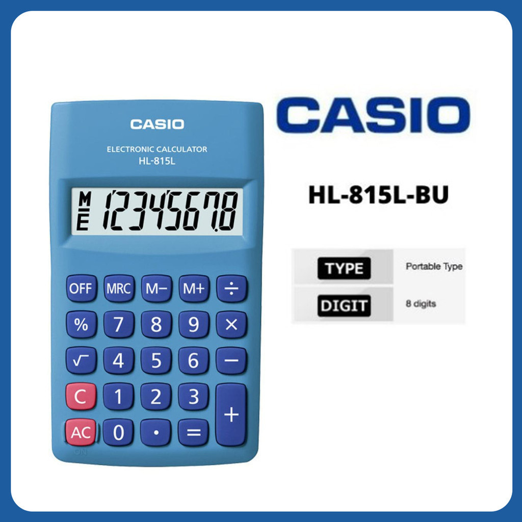 Casio HL-815L-BU Practical Calculators (Battery-operated) travel calculator, Cal. for bus. 100% ...