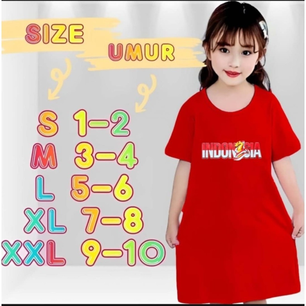 Indonesian DASTER FOR GIRLS 1-10 YEARS / RI HUT DRESS FOR GIRLS S-XXL ...