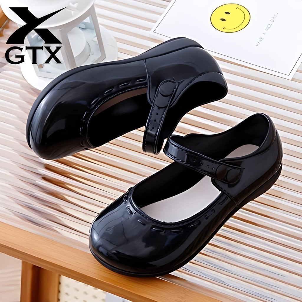 GTX 24-35 Girls Black Shoes To School for Kids Rubber Light Weight ...
