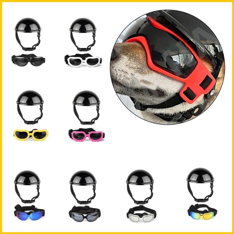 UKI Dog Helmet with Ear Hole Pet Helmet and Goggles Set with Adjustable ...