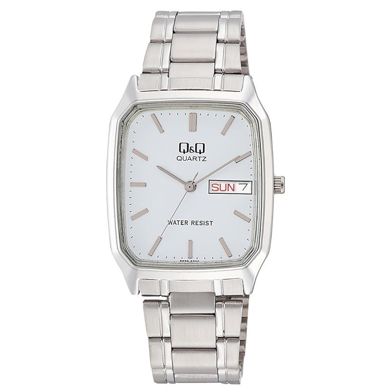 Citizen Q&Q Analog Waterproof Date Day Metal Band Watch A182-201 Men's Silver Direct From Japan ...