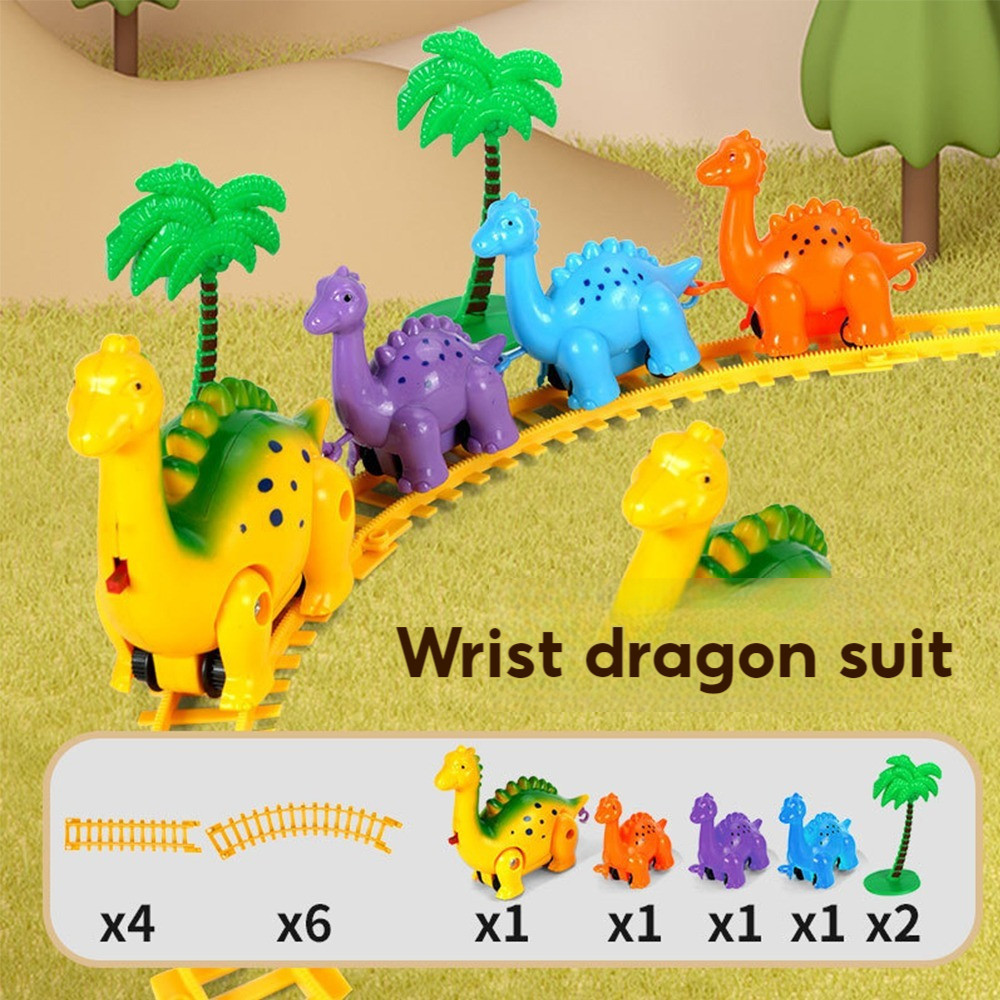 16PCS Dinosaur Toy Dinosaur Model Train Mini Train Track Toy Set Boy ...