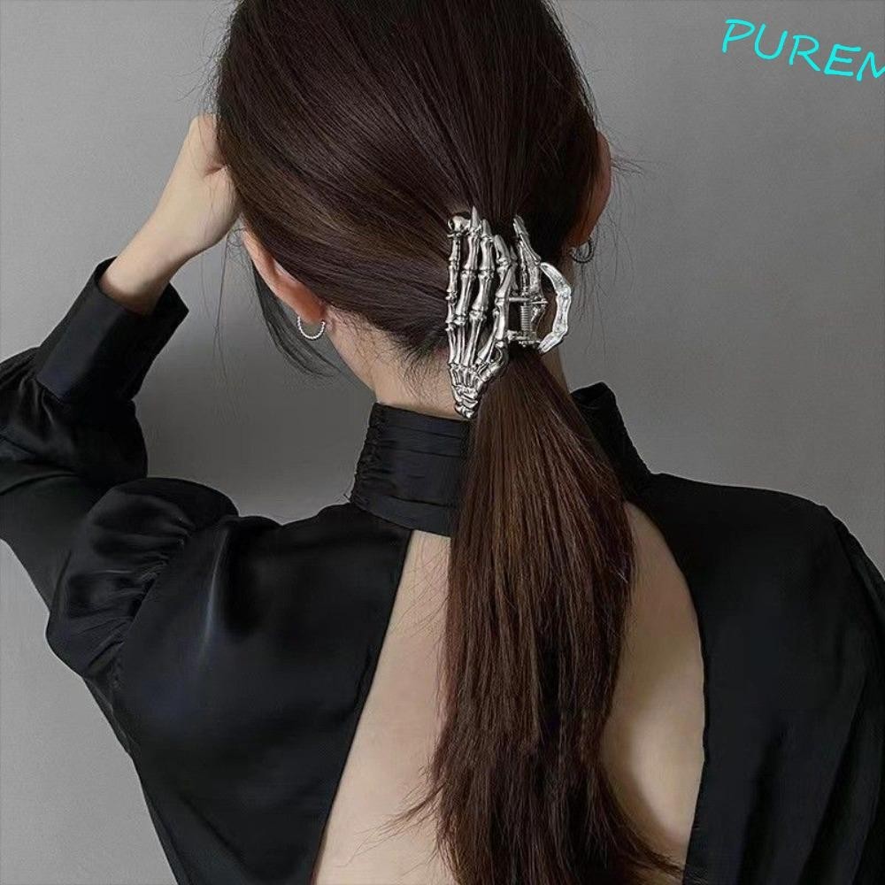 PUREM Skull Paw Hair Claw, Hollow Skull Skeleton Hand Bone Skeleton ...