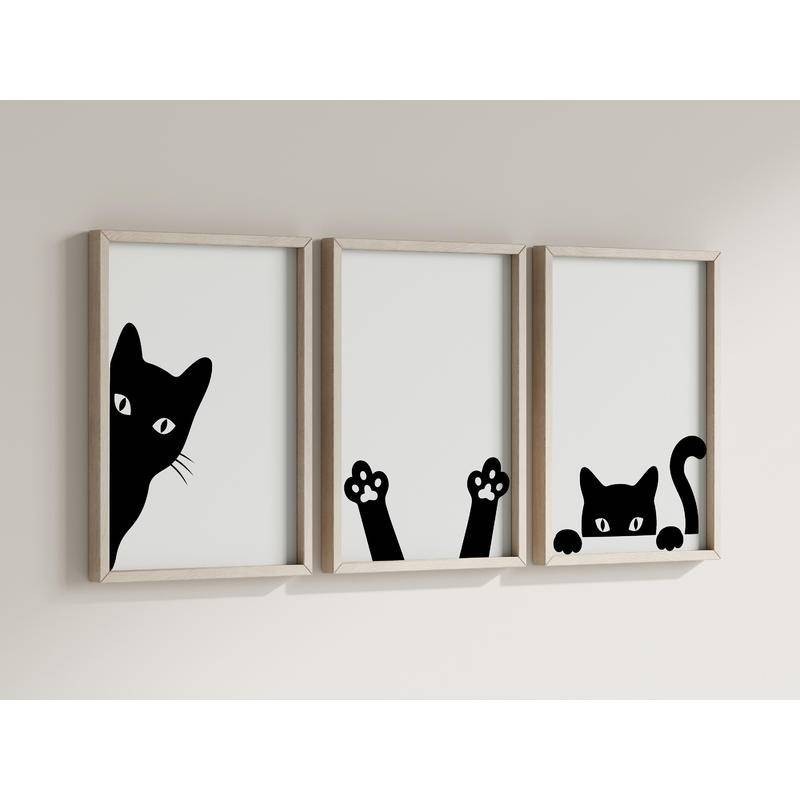 Cat Posters Set of 3 Cat Wall Art, Cat Wall Decor, Cat Lovers Gift, Cat ...