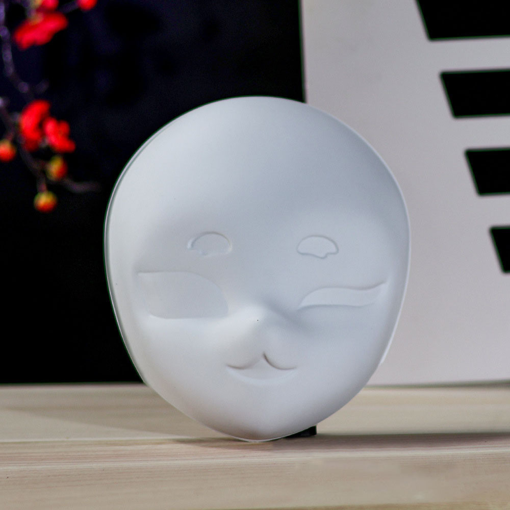 Cute Full Face White Mask DIY Blank Matte PVC Masks Halloween Party ...