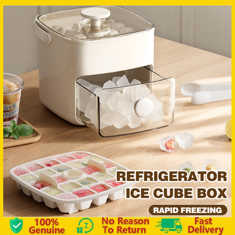 Push-type double-layer ice storage box Ice cube box for refrigerator ...