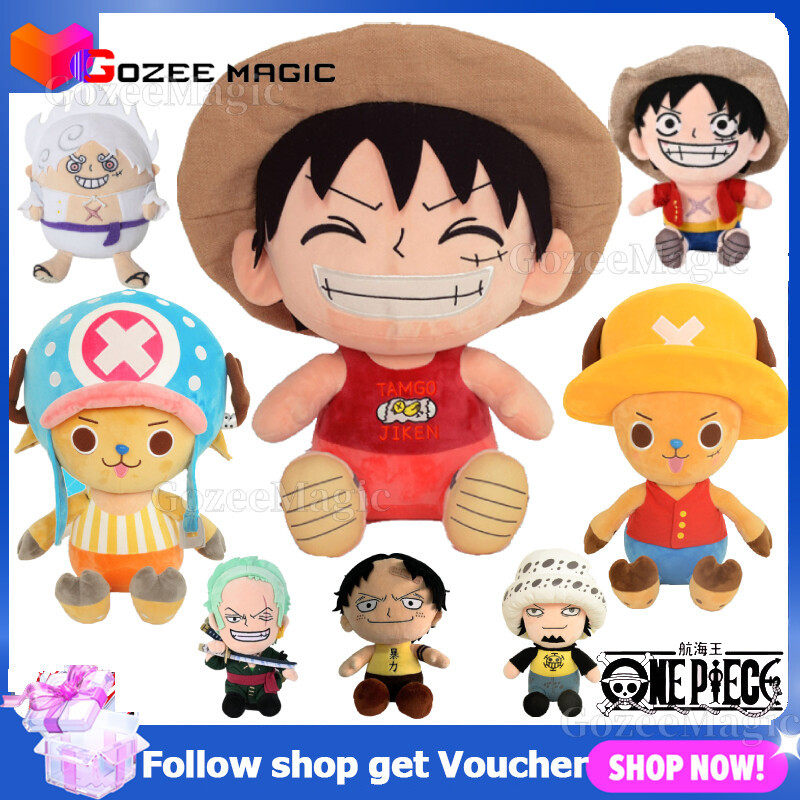 45cm Anime One Piece Plush Toys Cartoon Figure Monkey D Luffy Roronoa ...