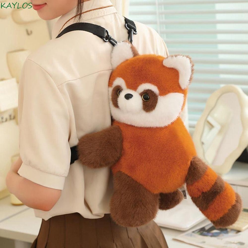 KAYLOS Red Panda Bag, Fur Soft Plush Panda Backpack, Fashion Kawaii ...