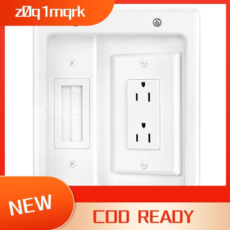 Recessed Outlet Box in Wall Cable Management Kit 15A 125V Hide TV Power ...