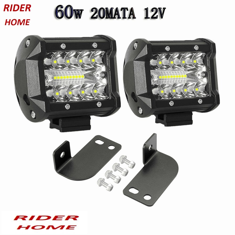 60W bar Headlight Led 12V 20SMD Motorcycle Headlight Work Light Fog ...