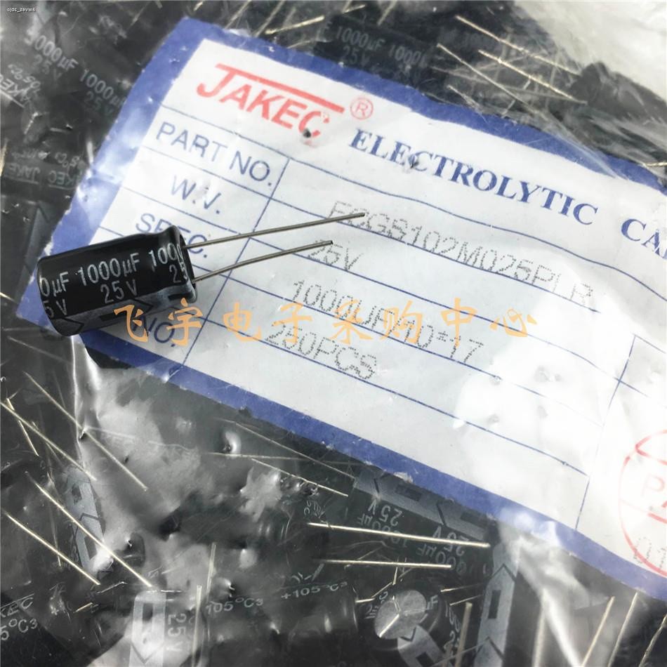 JAKEC s new aluminum electrolytic capacitor 25V 1000UF volume 10*17mm ...