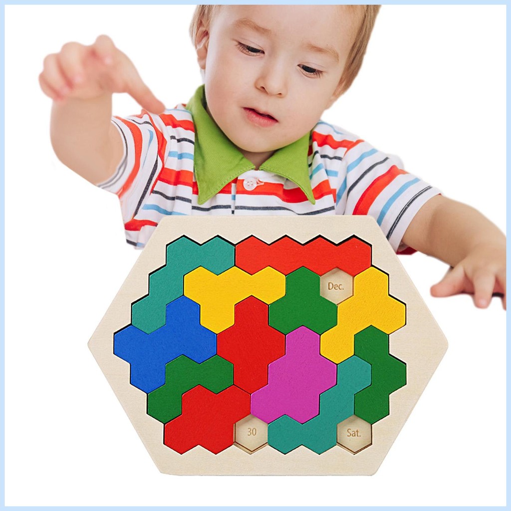 Russian Blocks Puzzle Intelligence Brain Teasers Toy Portable Tangram ...
