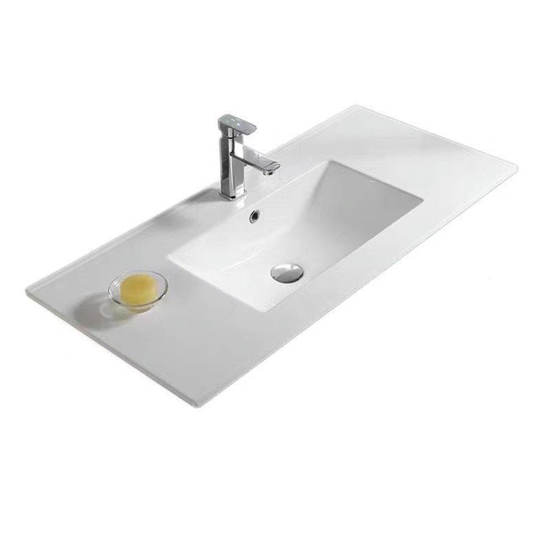 Ceramic Integrated Thin Edge Basin Counter Basin Semi-Embedded Mid ...