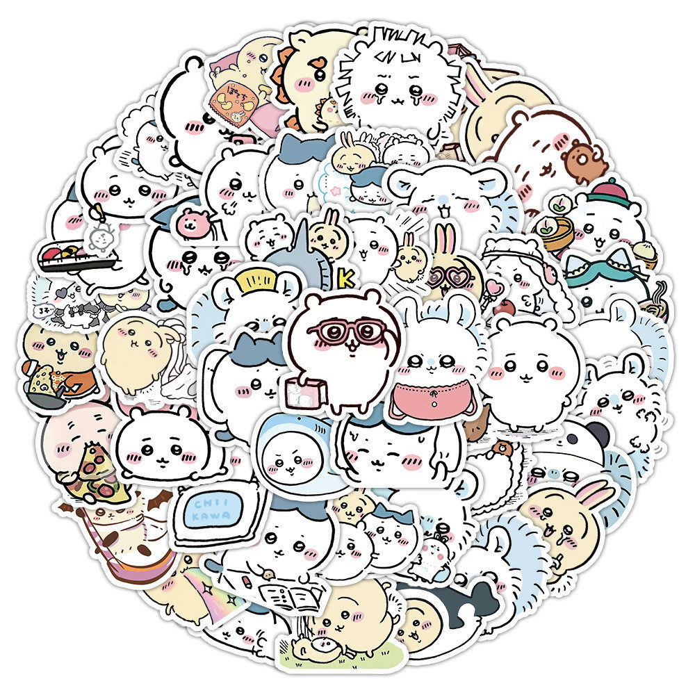 64 pcs Stickers Chiikawa Cute Anime for Photo Water Cup Waterproof ...