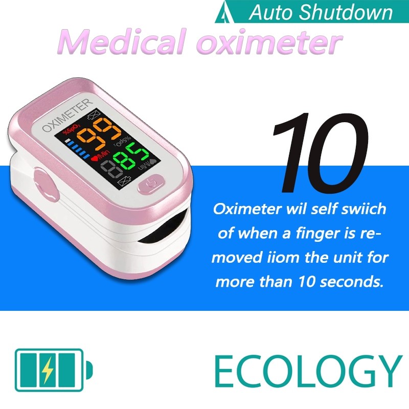 Pulse oximeter Fingertip, oxygen monitor and pulse Ox, heart rate, PI ...