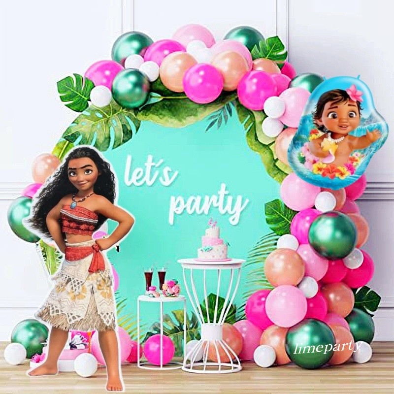 Princess Moana Balloons Garland Arch Kit For Age 0-9th Kids Birthday ...