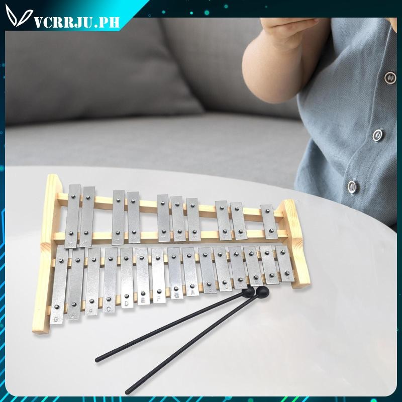 [vcrrju] Glockenspiel Xylophone with Wooden Frame, 25 Notes, Gifts for ...