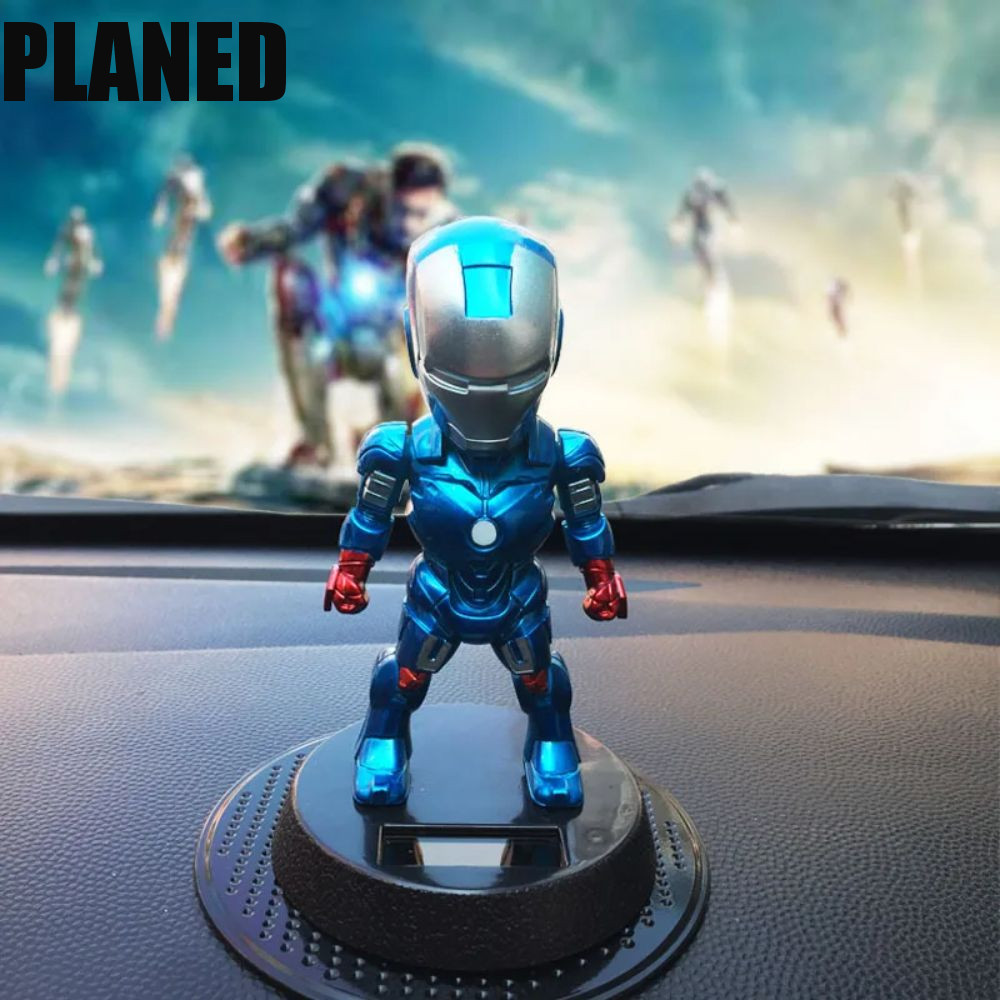 PLANED Solar Swing doll, Iron Man Plastic Solar Car Ornaments, Home ...