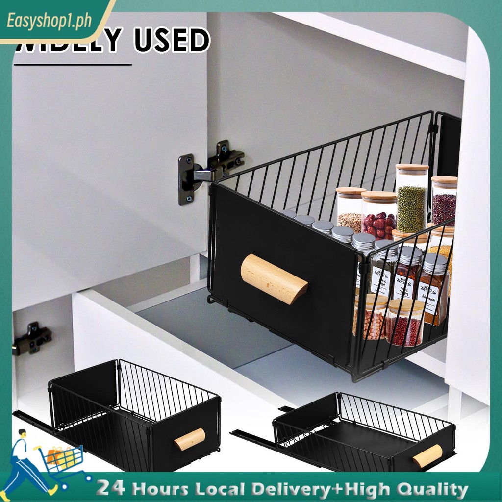 Slide Out Drawer Storage Shelf Metal Pull Out Cabinet Organizer ...
