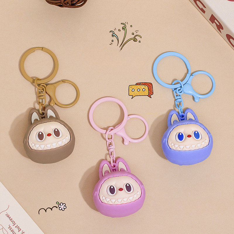 New Labubu Keychain Pink Blue Brown Model Pop Mart Labubu Doll Souvenir ...