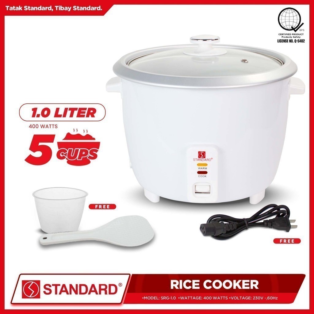 Standard Rice Cooker 1 Liter 5 Cups Rice with Measuring Cup & Rice ...