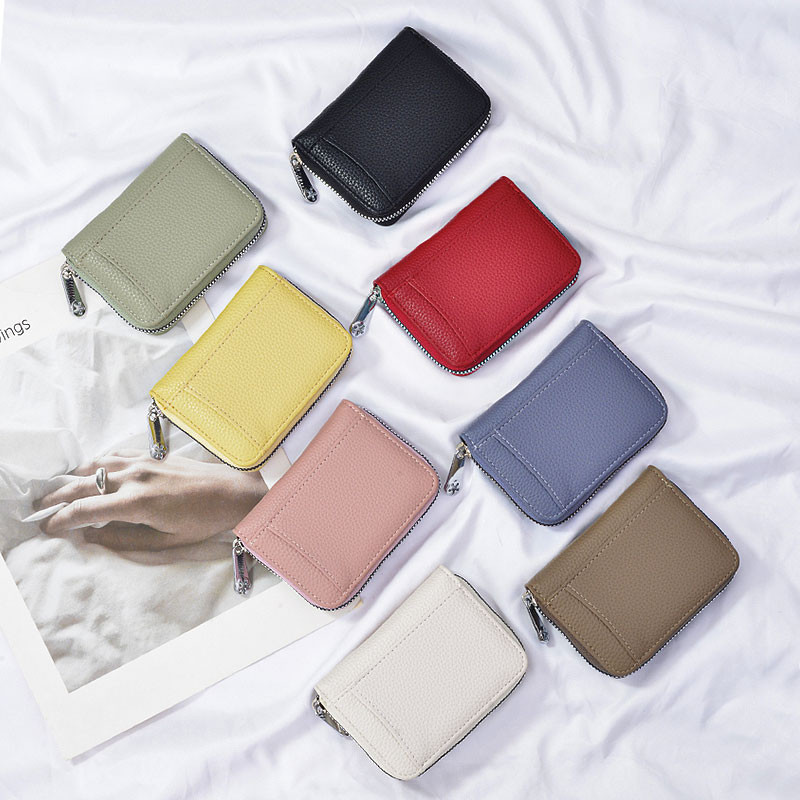 PU Leather Simple Women Purse Cute Mini Multi Card Case Zipper Coin ...