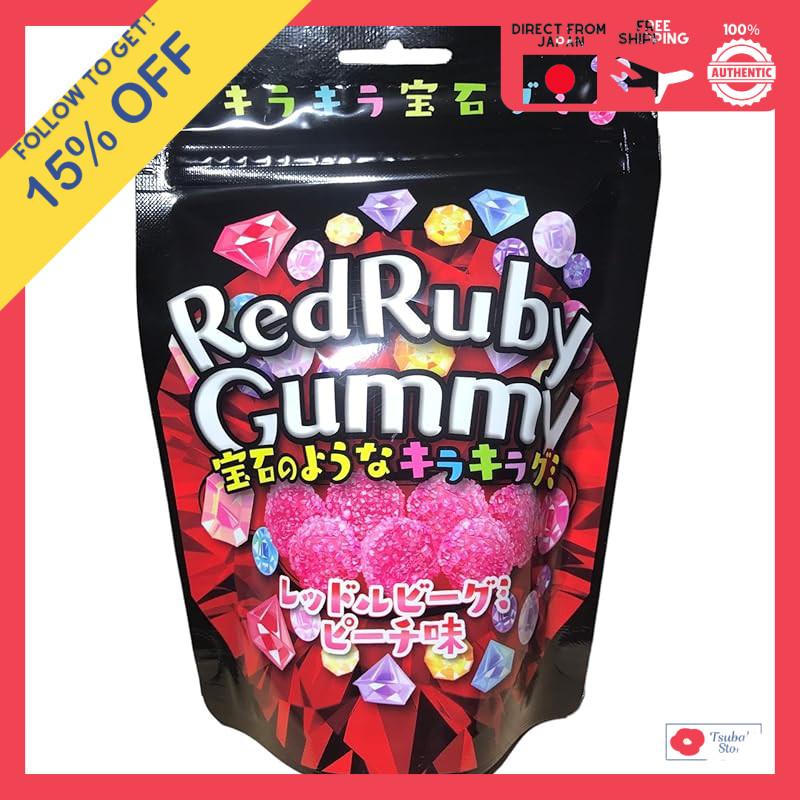 Best Bros Glittering Gummies Like Jewels, Red Ruby Gummies, Peach ...