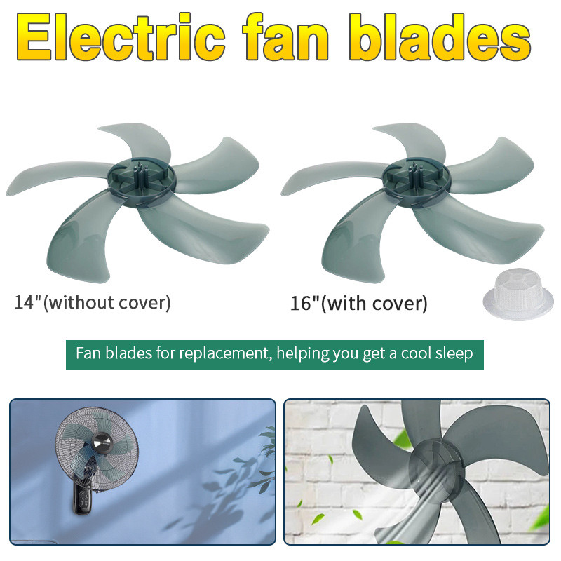 Household Floor Fan Blade 14/16 Inch Fan Blade With Nut Cover Plastic ...